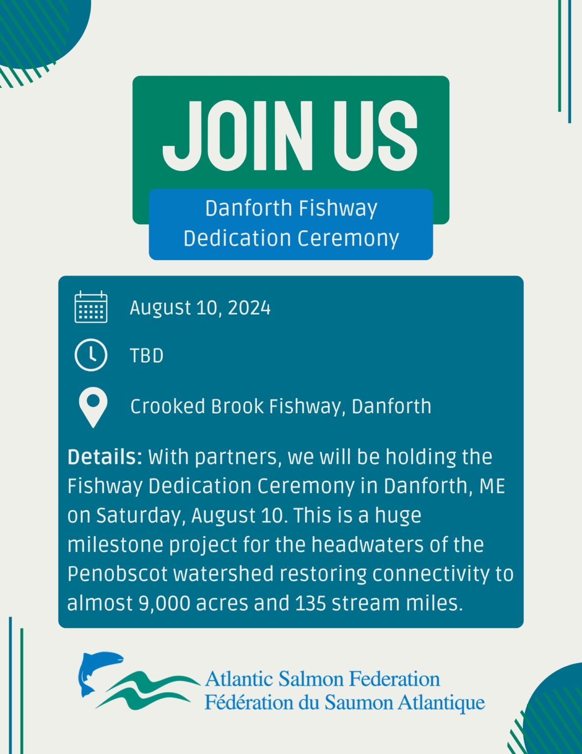 Danforth Fishway Dedication Ceremony - ASF